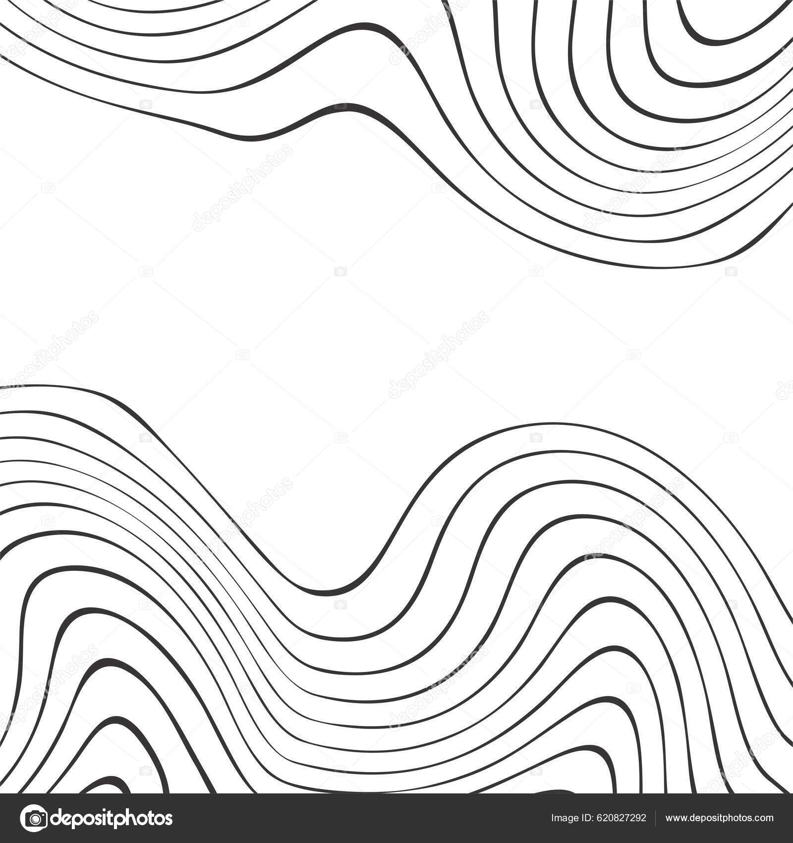 Abstract Black White Topographic Contours Lines Mountains Topography ...