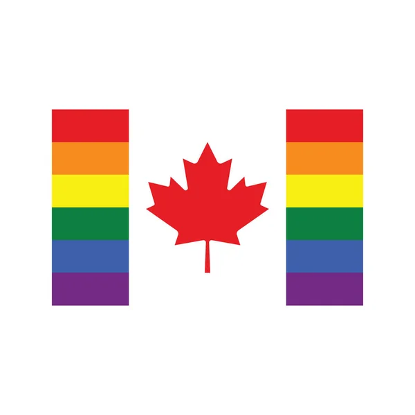 Bandera del Orgullo Canadiense. Mes del Orgullo LGBT, concepto de ...