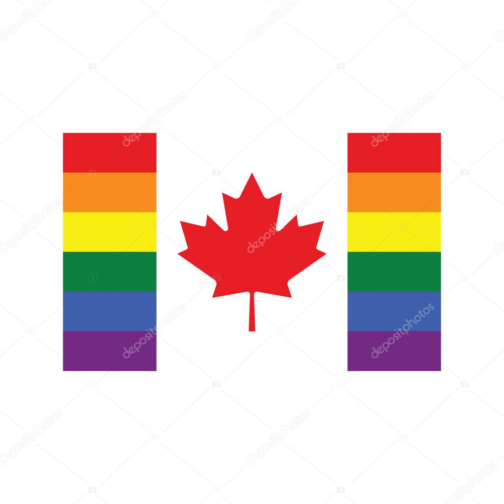 Bandera del Orgullo Canadiense. Mes del Orgullo LGBT, concepto de ...