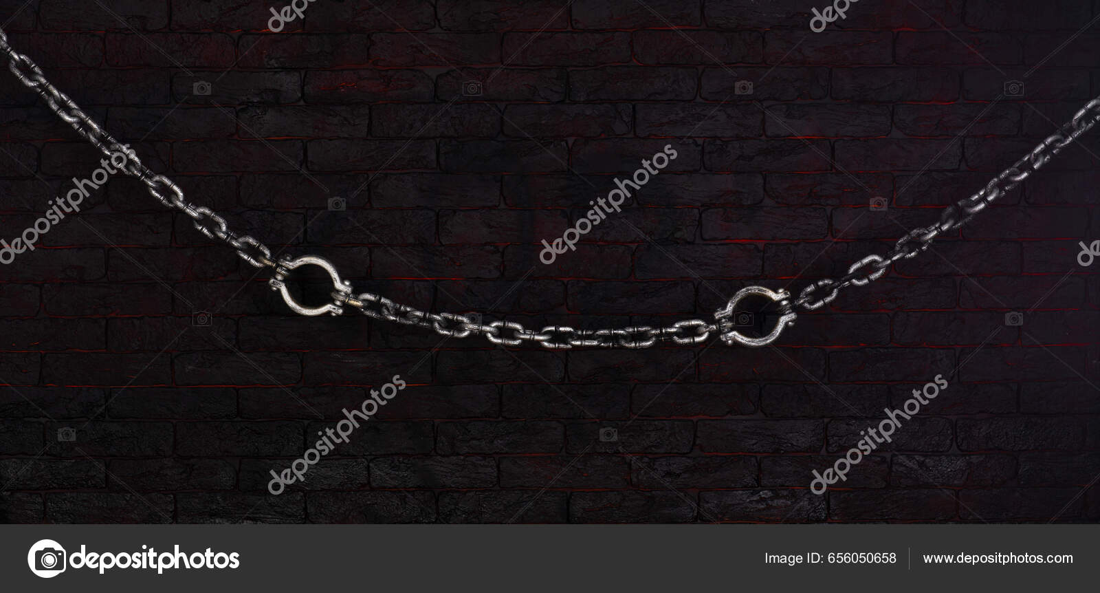 Prison Chains Black Brick Wall — Stock Photo © serikbaib #656050658