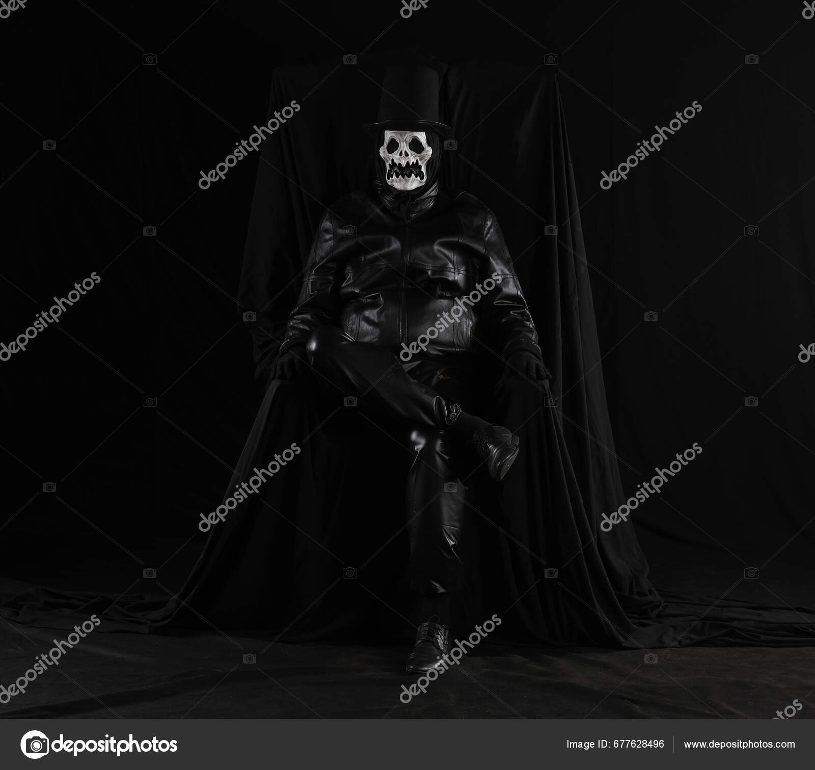 Portrait Man Monster Mask Black Background Stock Photo by ©serikbaib ...