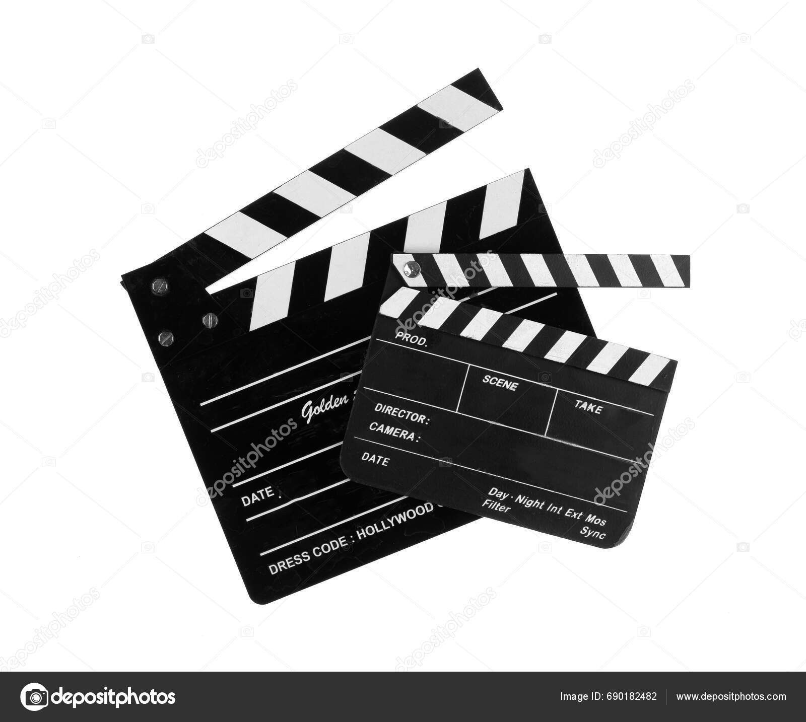 Two Movie Clappers Isolated White Background — Stock Photo © serikbaib ...