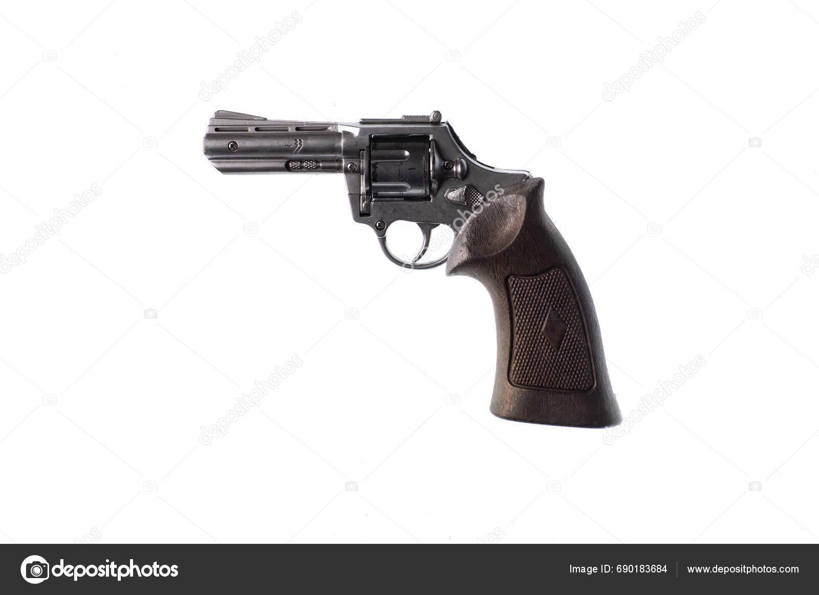Short Barreled Revolver Isolated White Background — Stock Photo ...
