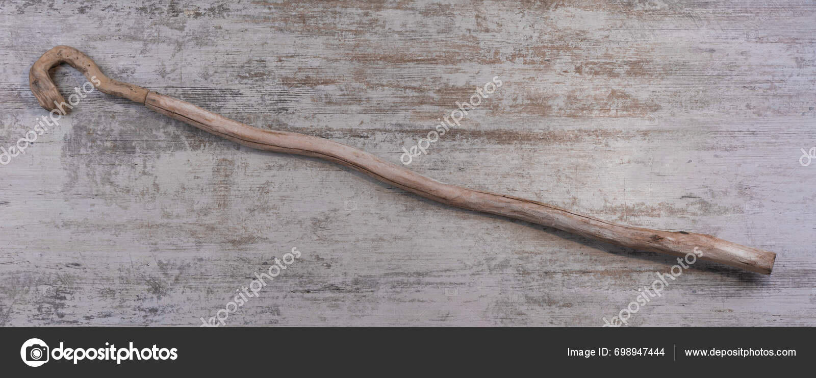Ancient Shepherd Staff Wooden Background — Stock Photo © serikbaib ...