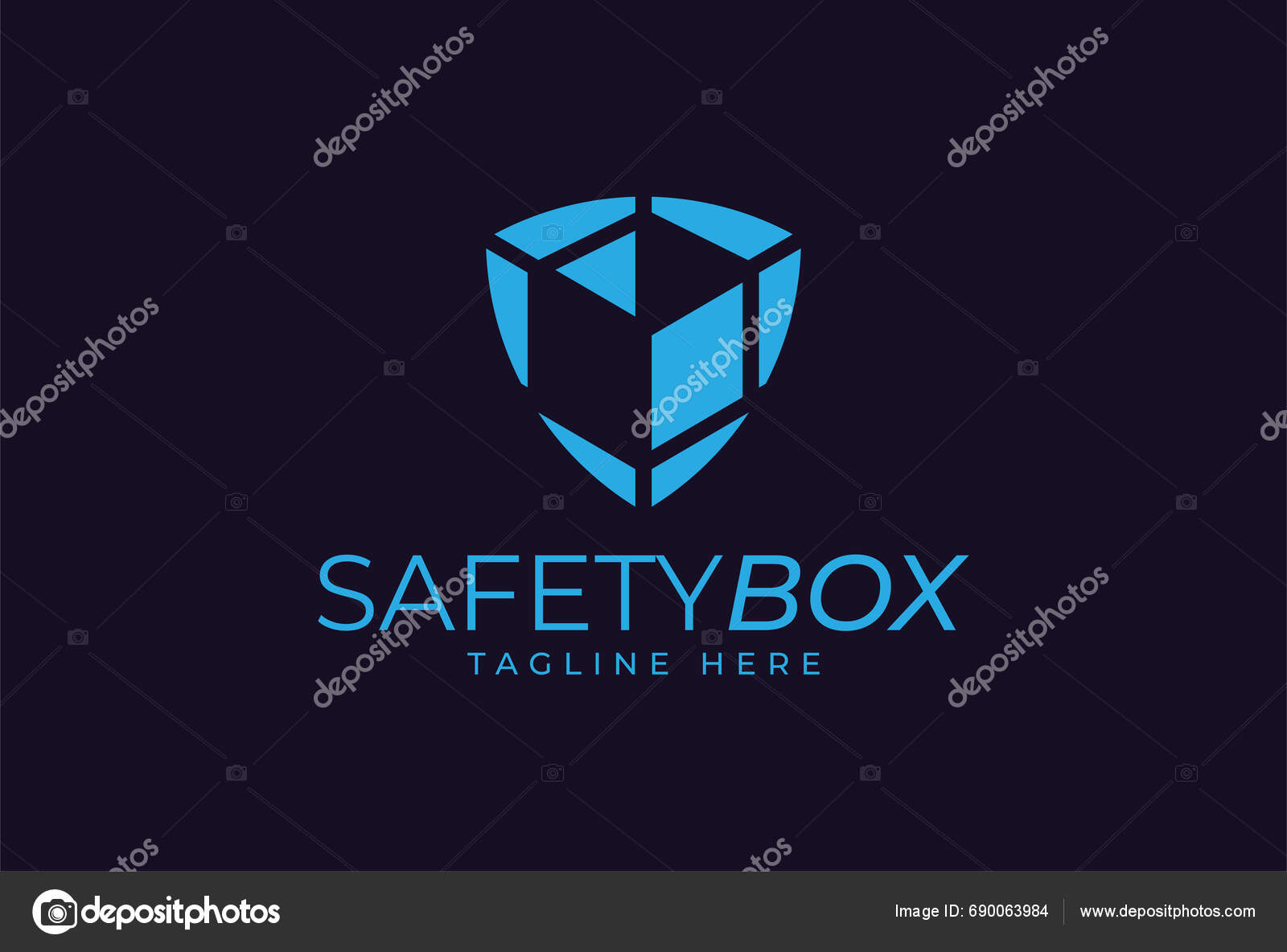 Safety Box Logo Shield Box Usable Brand Company Logos Vector Stock ...