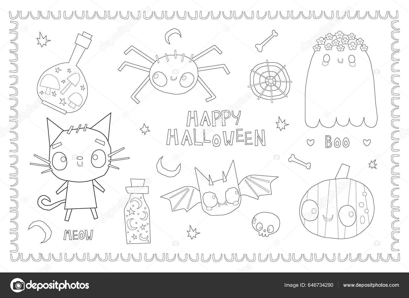 Imágenes De Feliz Halloween Para Colorear Pagina Para Colorear De