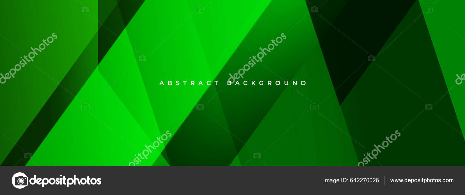Green Modern Abstract Wide Banner Geometric Shapes Dark Green Abstract ...