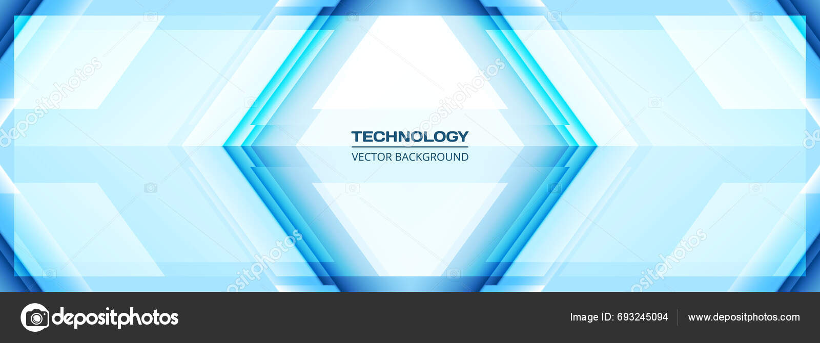 Technology Light Blue Wide Abstract Background Rhombus Frame Digital ...