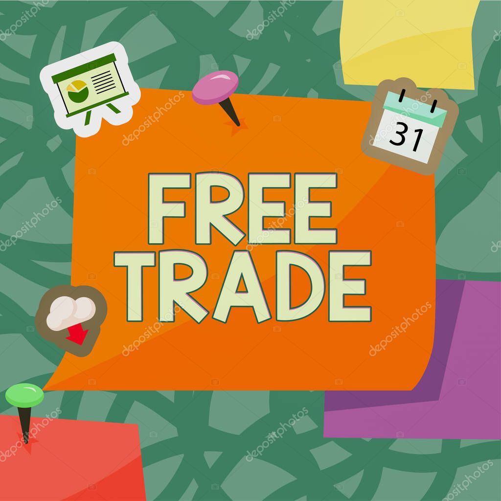 Signo de texto que muestra el libre comercio, concepto de negocio La ...