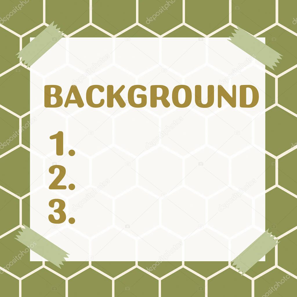 Texto de escritura a mano Fondo, Concepto que significa condiciones que forman el entorno en el ...