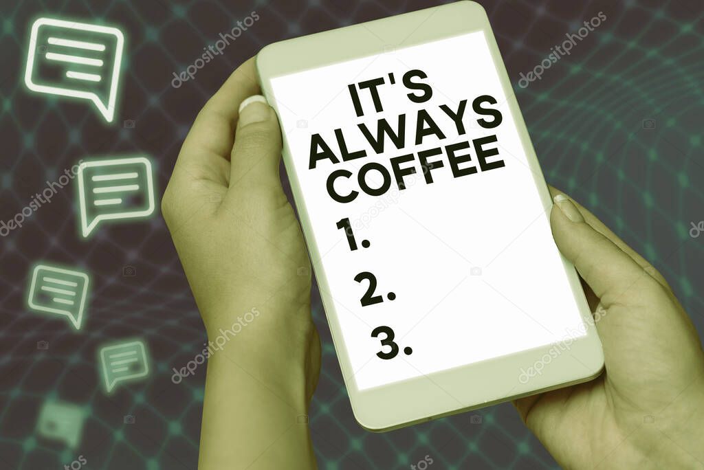 Inspiración mostrando signo Su siempre café, concepto de negocio ...