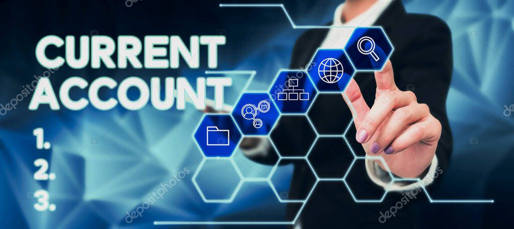 Señal que muestra la cuenta corriente, Internet Concept cuenta bancaria ...