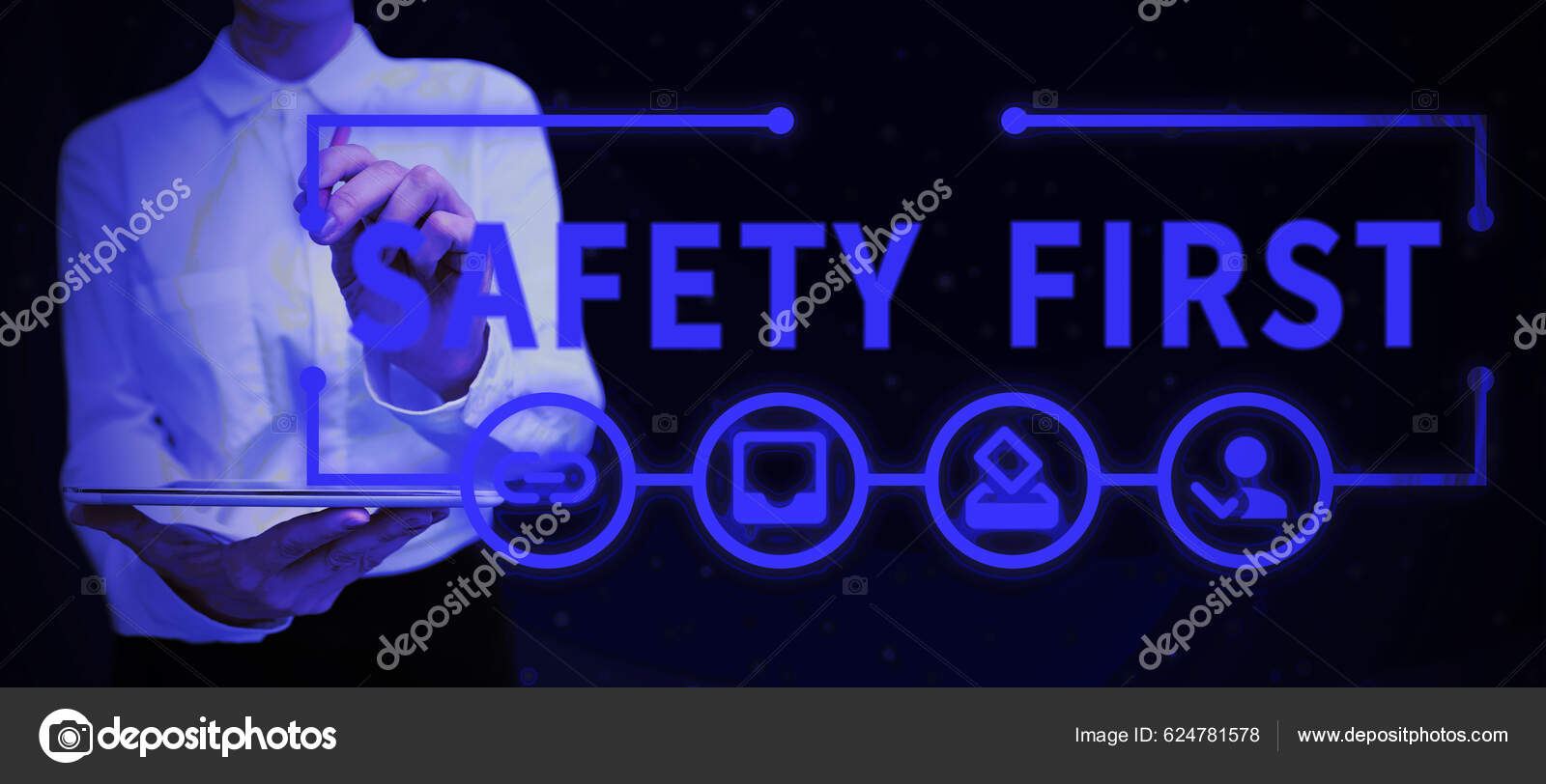 Sign Displaying Safety First Concept Meaning Avoid Any Unnecessary Risk ... Sign Displaying Safety First Concept Meaning Avoid Any Unnecessary Risk ...
