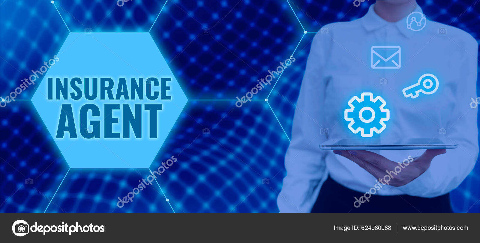 Text Caption Presenting Insurance Agent Word Written Person Who Works ...