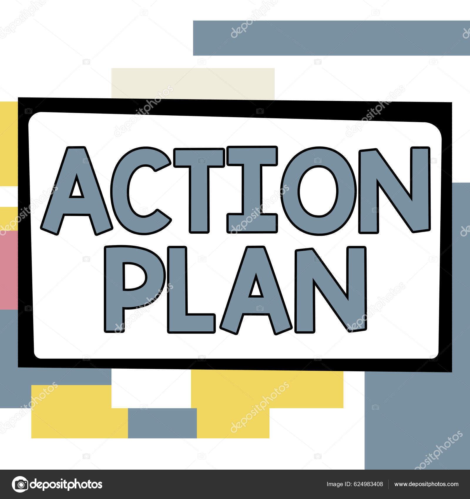 Hand Writing Sign Action Plan Word List Things Schedule Made Stock ...