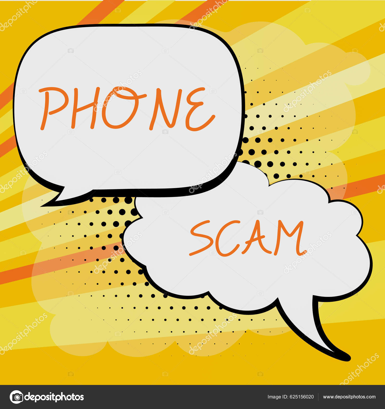 Sign Displaying Phone Scam Word Getting Unwanted Calls Promote Products ...