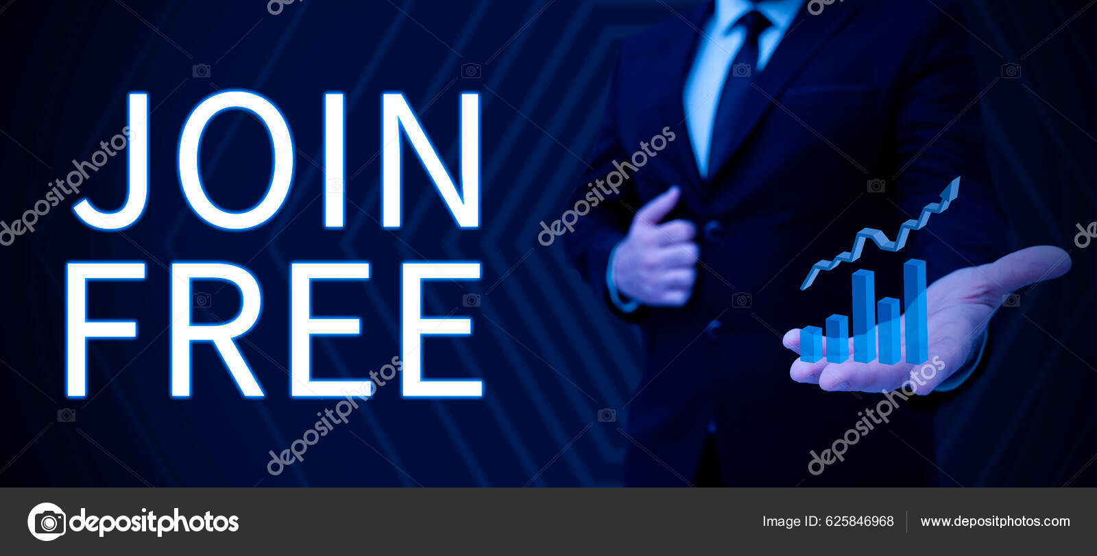 Hand Writing Sign Join Free Business Concept Act Instance Joining ...