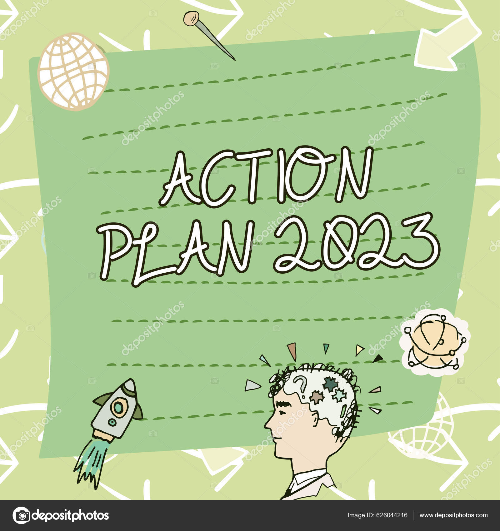 Conceptual Display Action Plan 2023 Word Written List Contain Number ...