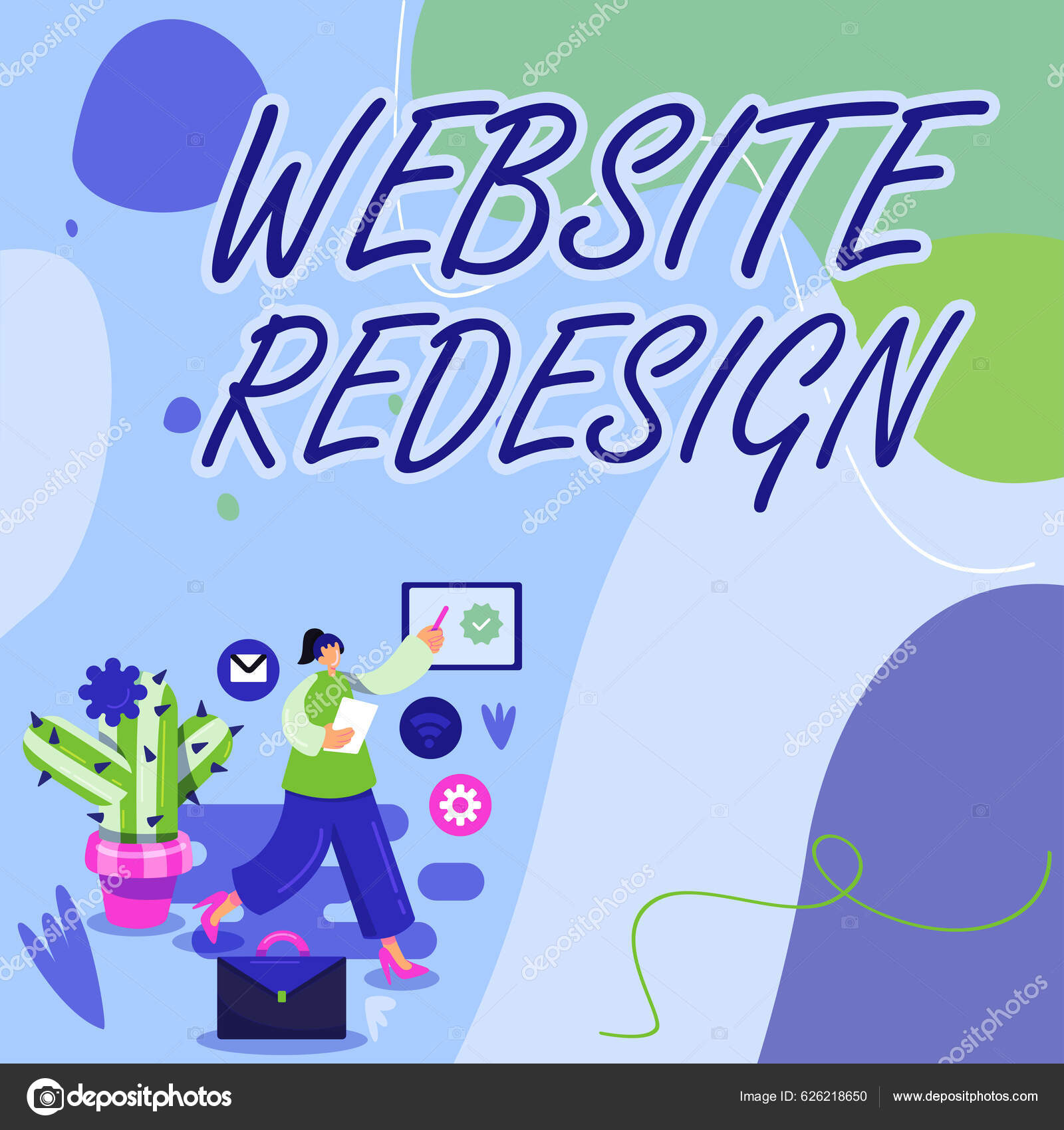 Conceptual Caption Website Redesign Word Written Modernize Improver Evamp Your Stock ...