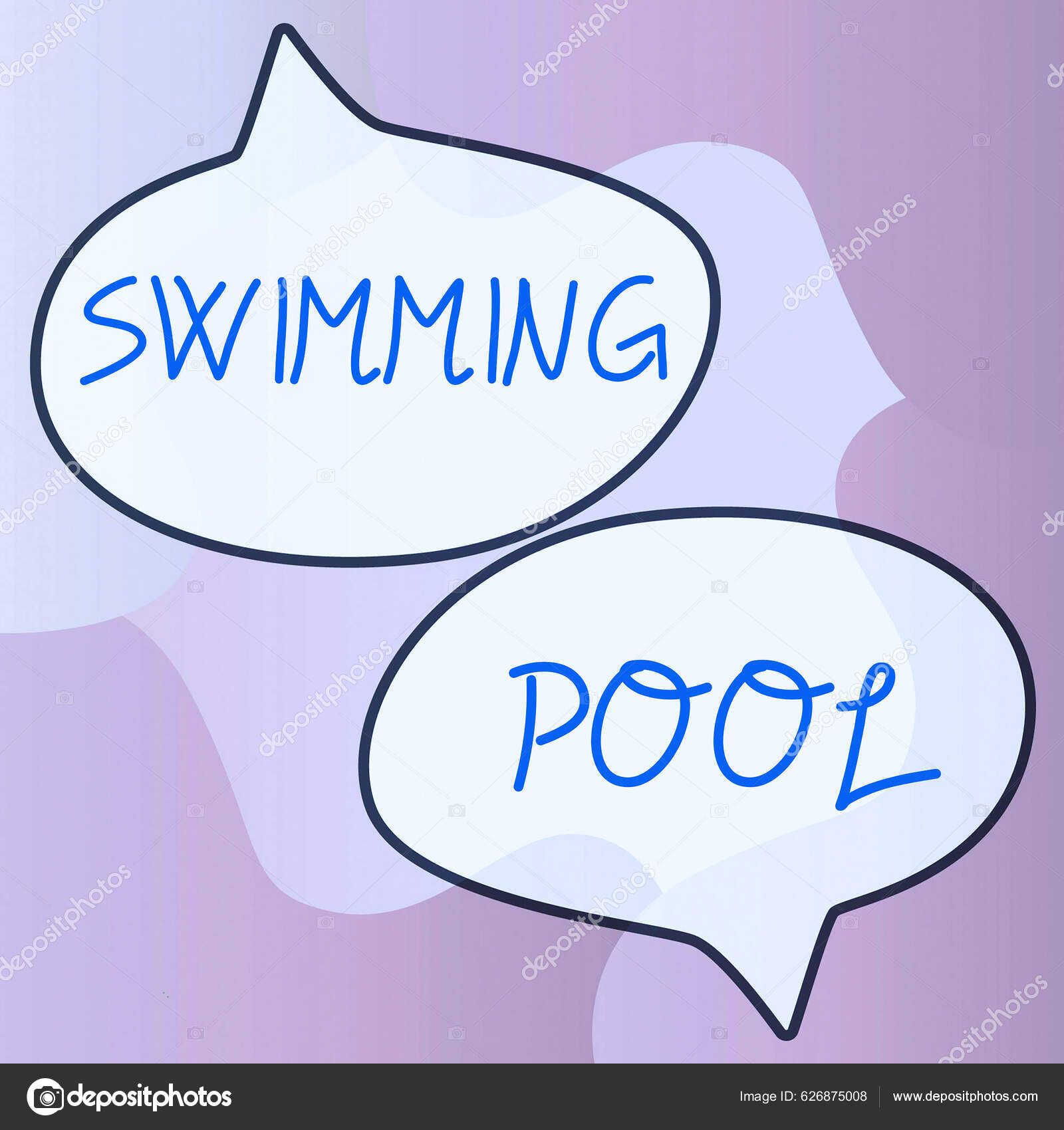 Hand Writing Sign Swimming Pool Word Written Structure Designed Hold ...