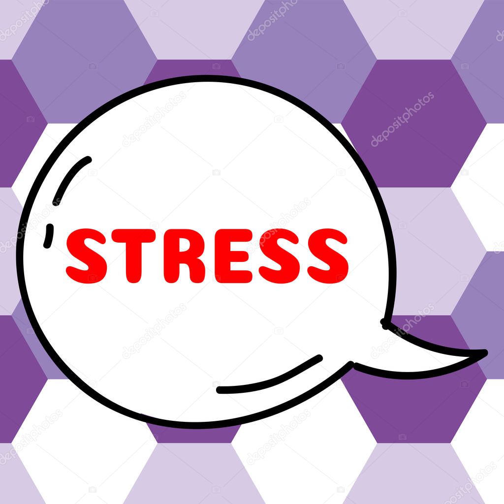 Texto a mano Estr s, Visi n general del negocio un factor f sico qu mico o emocional que causa ...