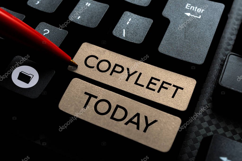 Exhibición conceptual Copyleft, foto conceptual el derecho a utilizar ... Exhibición conceptual Copyleft, foto conceptual el derecho a utilizar ...