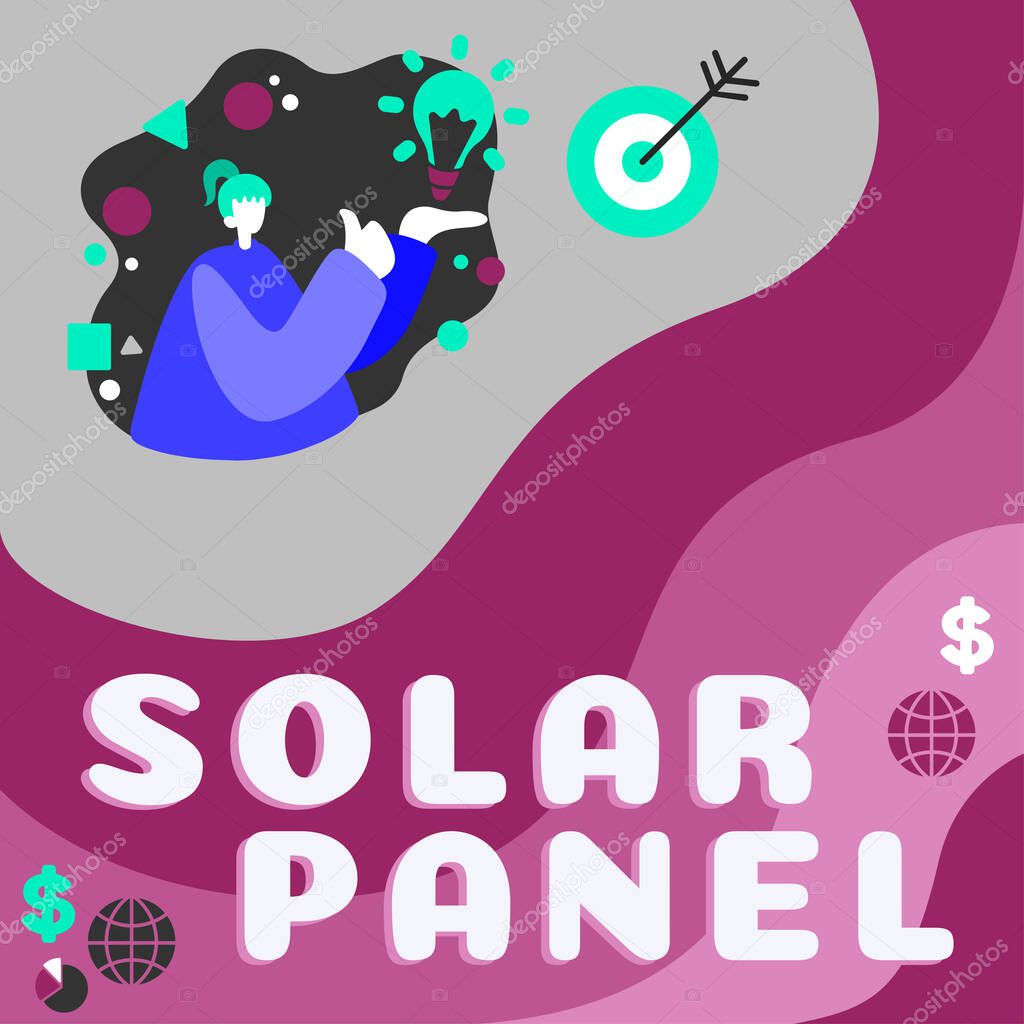 Leyenda conceptual Panel Solar, Concepto de negocio diseñado para ...