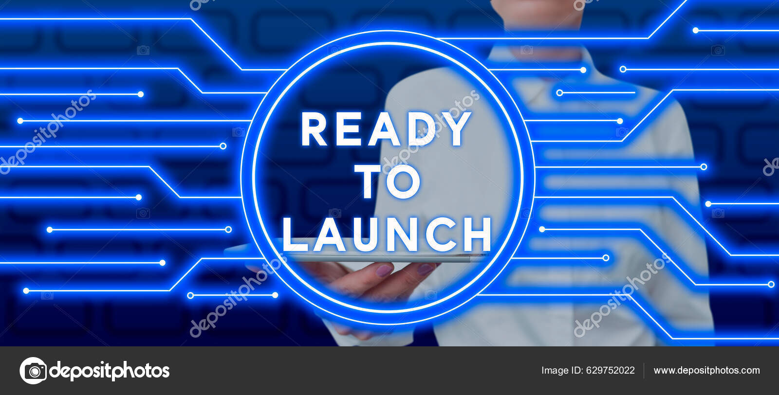 Hand Writing Sign Ready Launch Word Written Event Celebrate Introduce ...