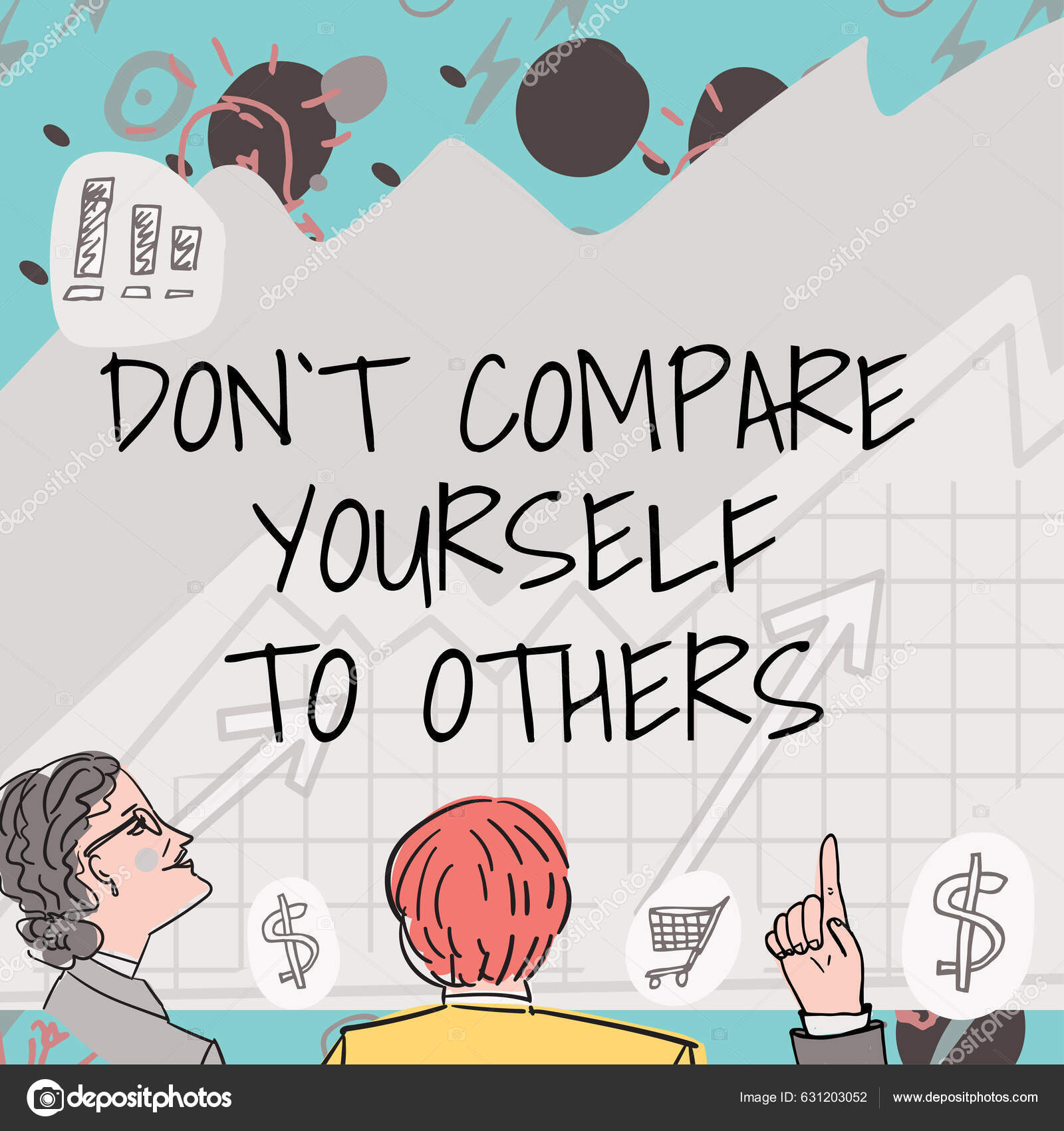 Hand Writing Sign Dont Compare Yourself Others Word Your Own Stock ...