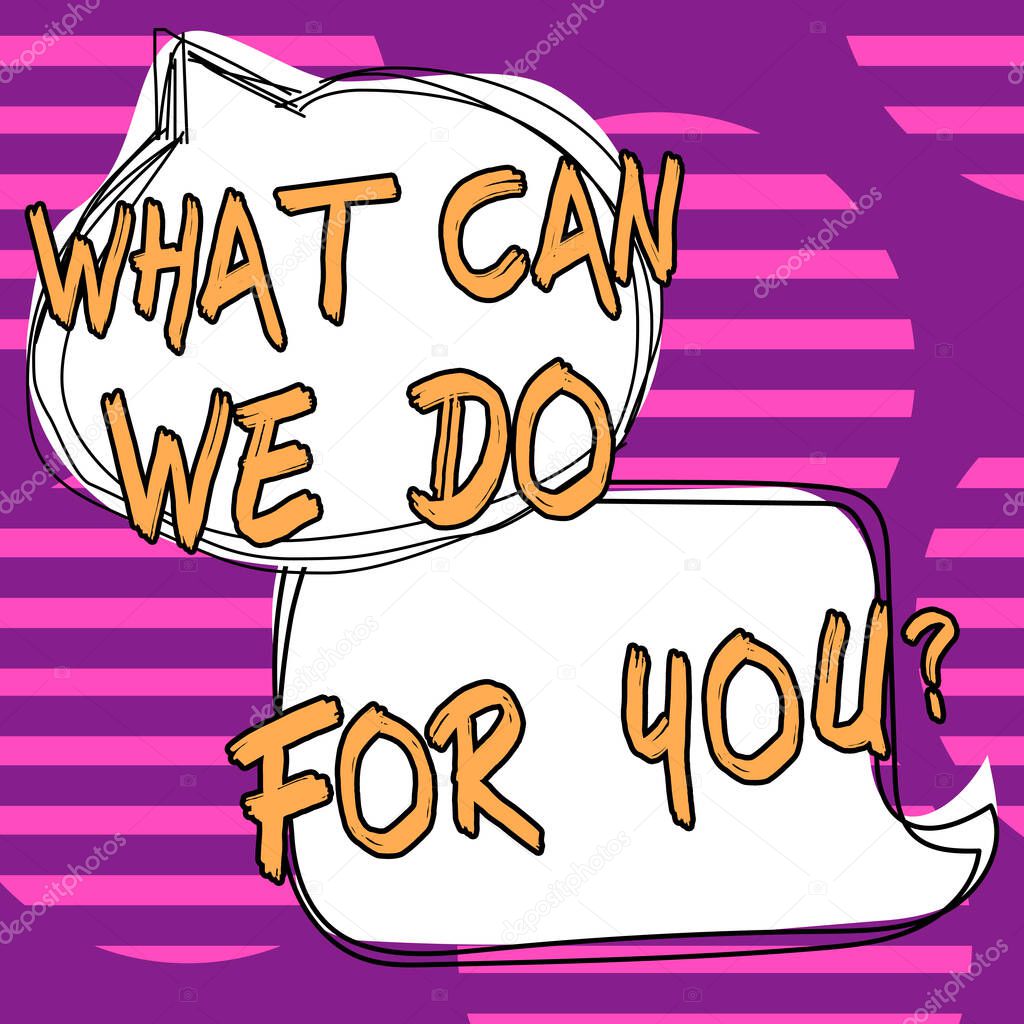 Leyenda conceptual Qu podemos hacer por usted? Concepto que significa preguntar c mo puede uno ...