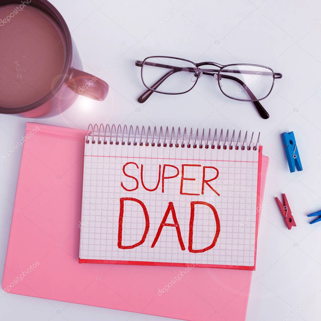 Escribir mostrando texto Super papá, Word for Children ídolo y super ...