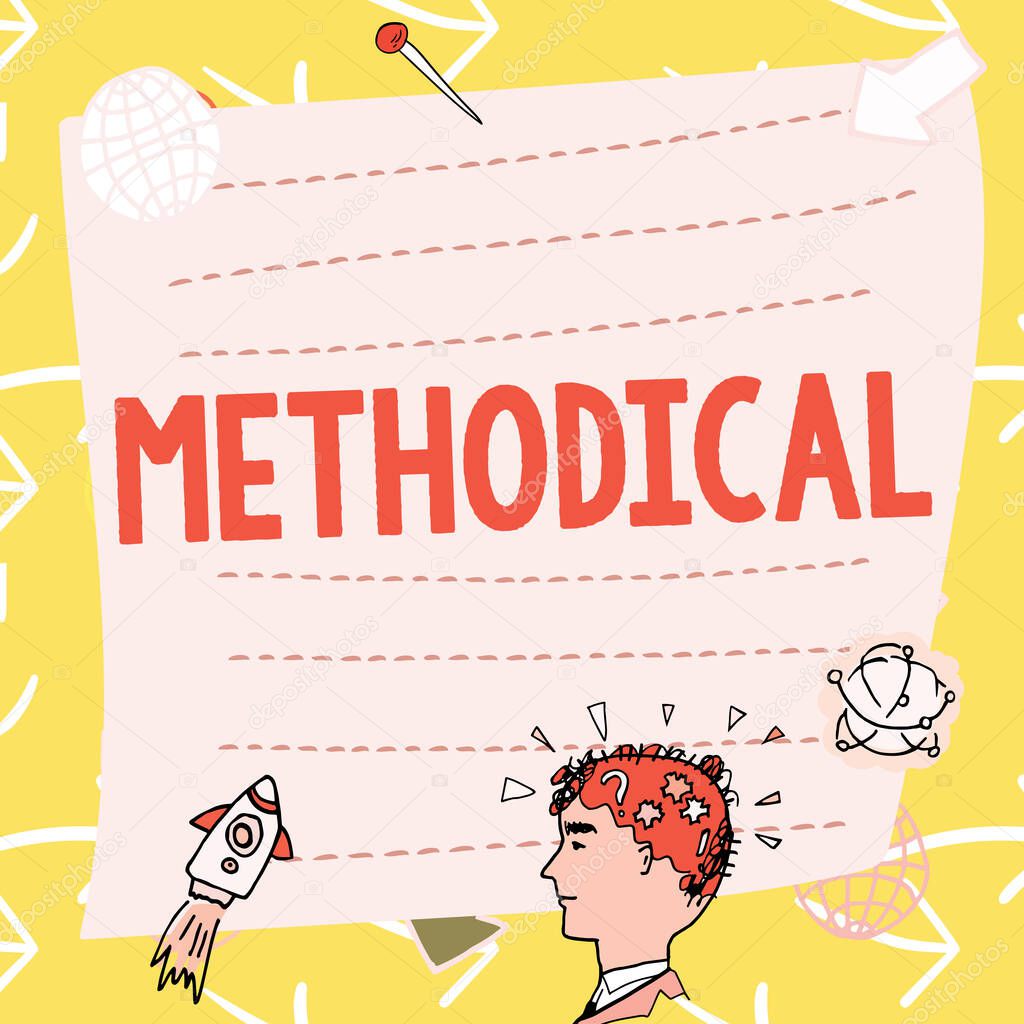 Señal de escritura manual Metódico, Fotografía conceptual Sistema de ...