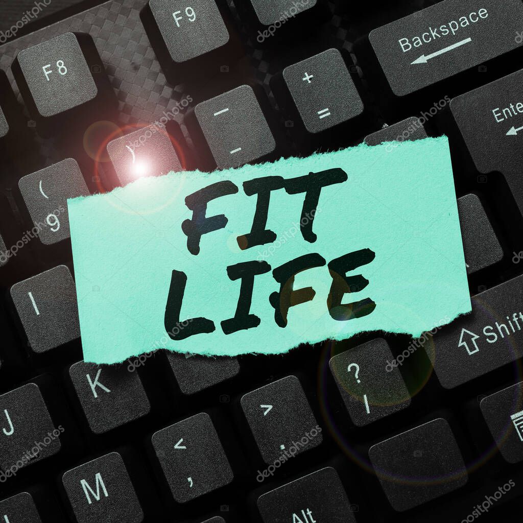 Leyenda conceptual Fit Life, Palabra para mantener un peso saludable ...
