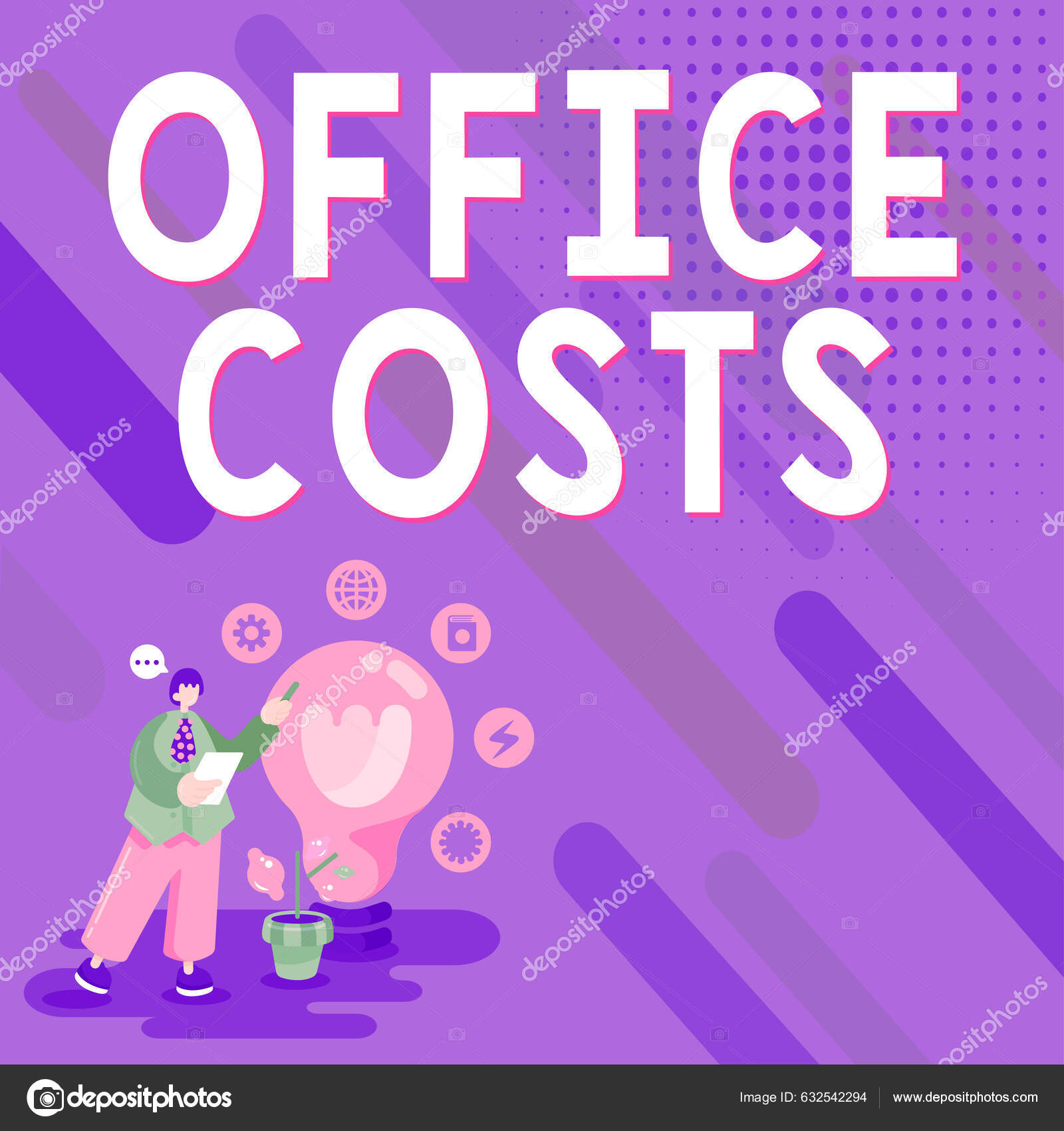 Conceptual Caption Office Costs Internet Concept Amount Money Paid ...