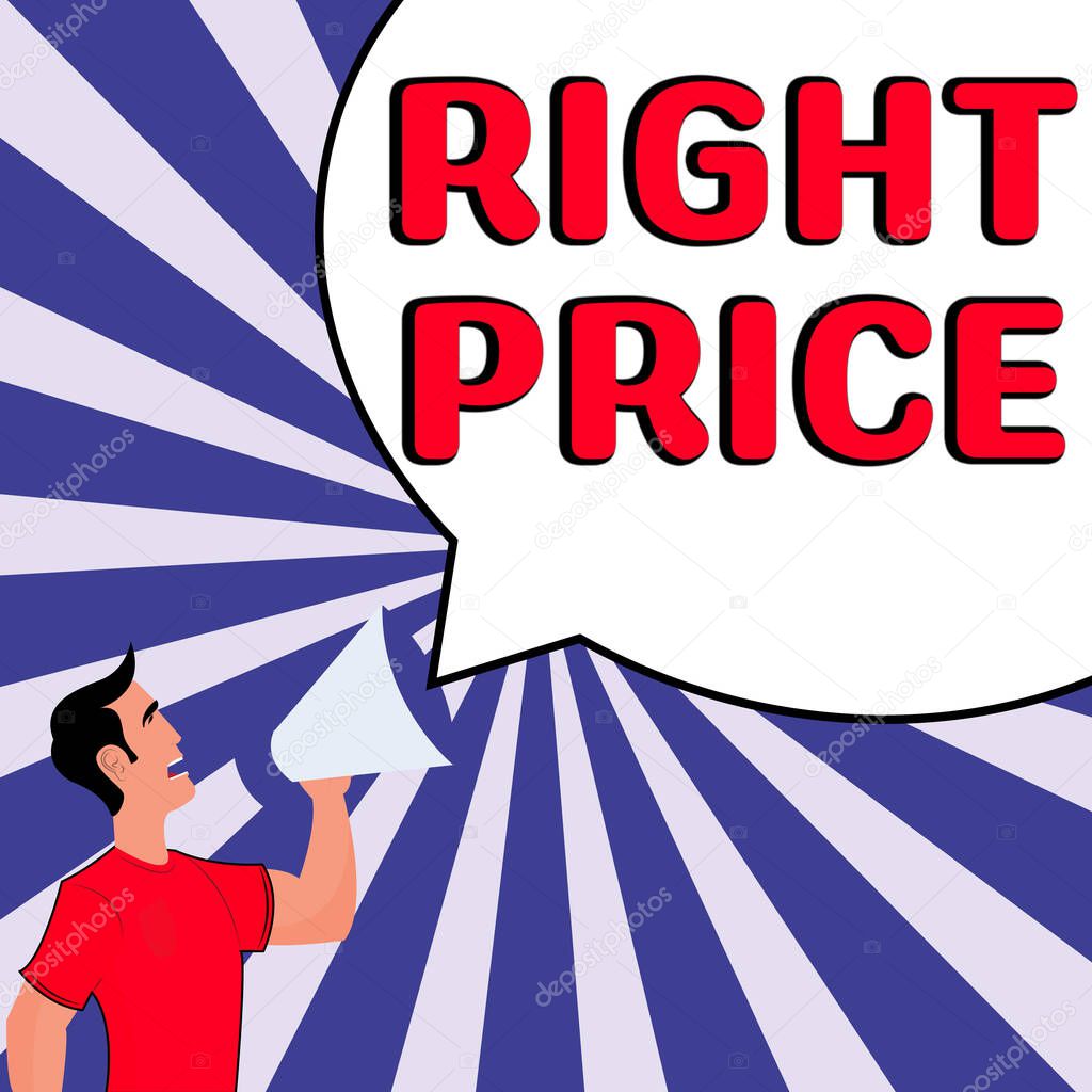 Escribir mostrando texto precio correcto, enfoque de negocios la ...