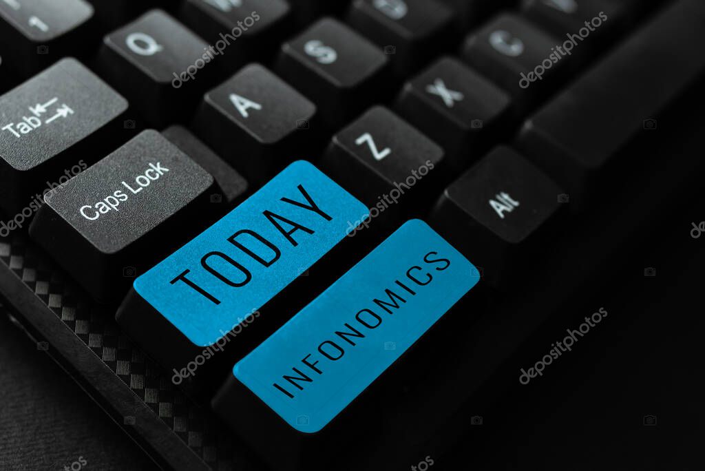 Signo de texto que muestra Infonomía, Word Escrito en imagen visual ...