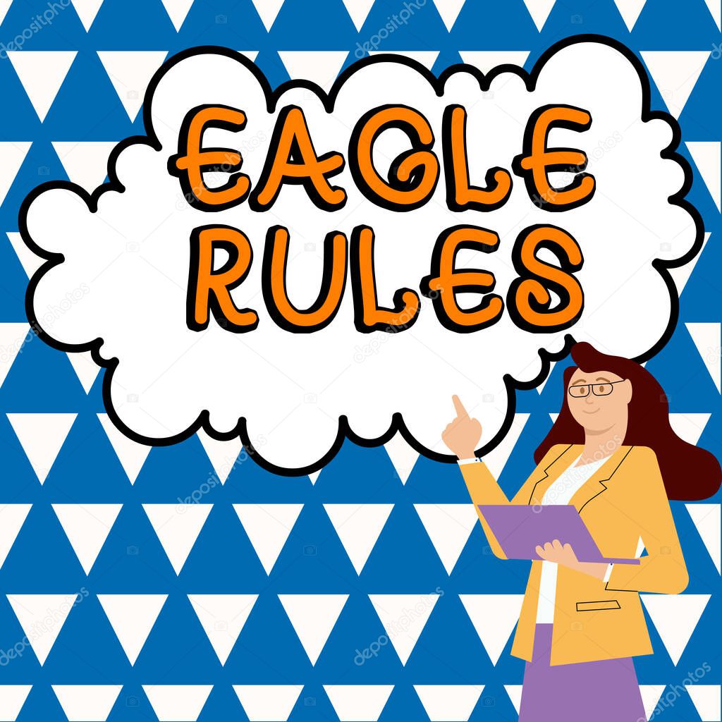 Text caption presenting Eagle Rules, Business showcase a huge set of ...