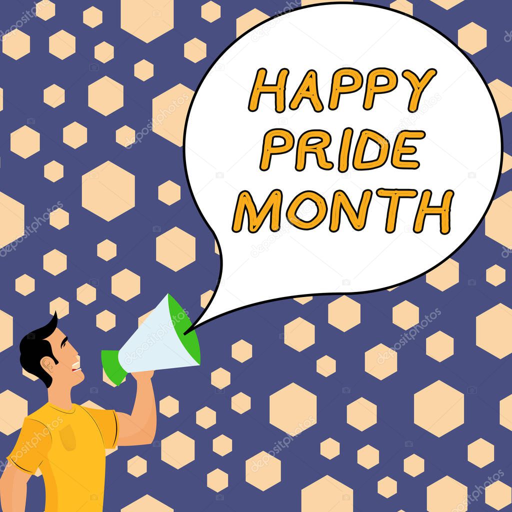 Texto de la escritura Feliz Mes del Orgullo, Palabra para el período de ...