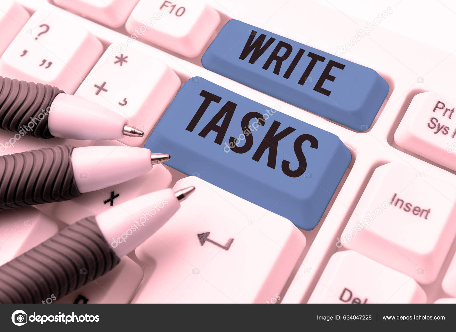 Hand Writing Sign Write Tasks Business Idea Assigned Piece Work — Stock ...