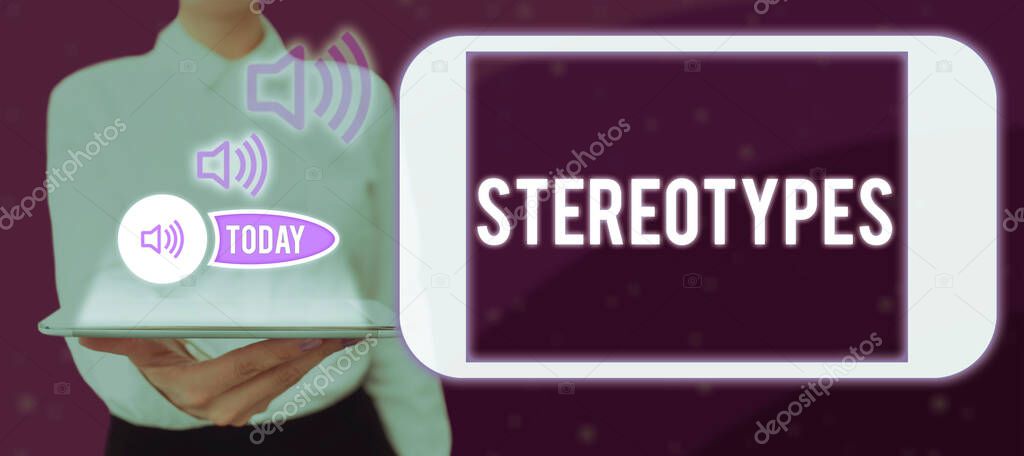 Conceptual display Stereotypes, Internet Concept any thought widely ...