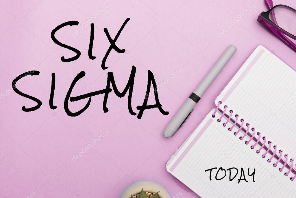 Inspiración mostrando signo Six Sigma, Concepto que significa técnicas ...