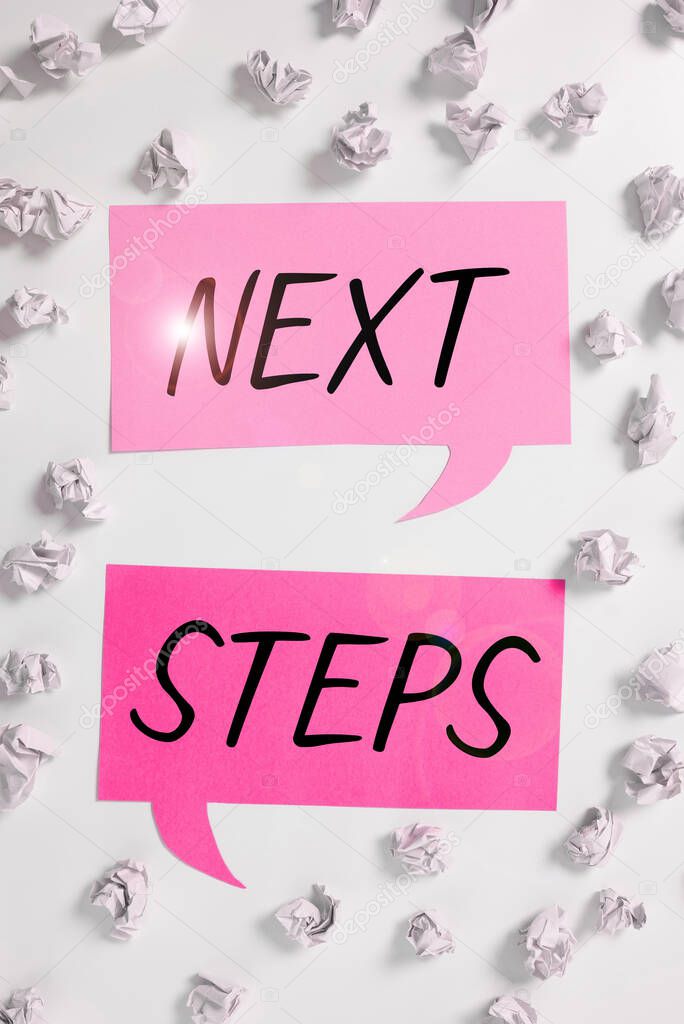 Texto título presentación Próximos pasos, Concepto que significa número ...