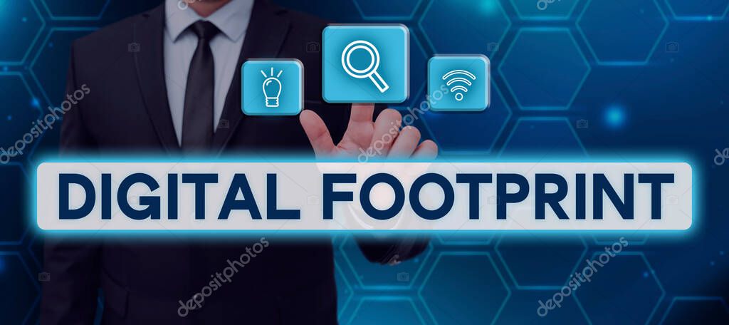 Leyenda conceptual Huella digital, El enfoque empresarial utiliza ... Leyenda conceptual Huella digital, El enfoque empresarial utiliza ...