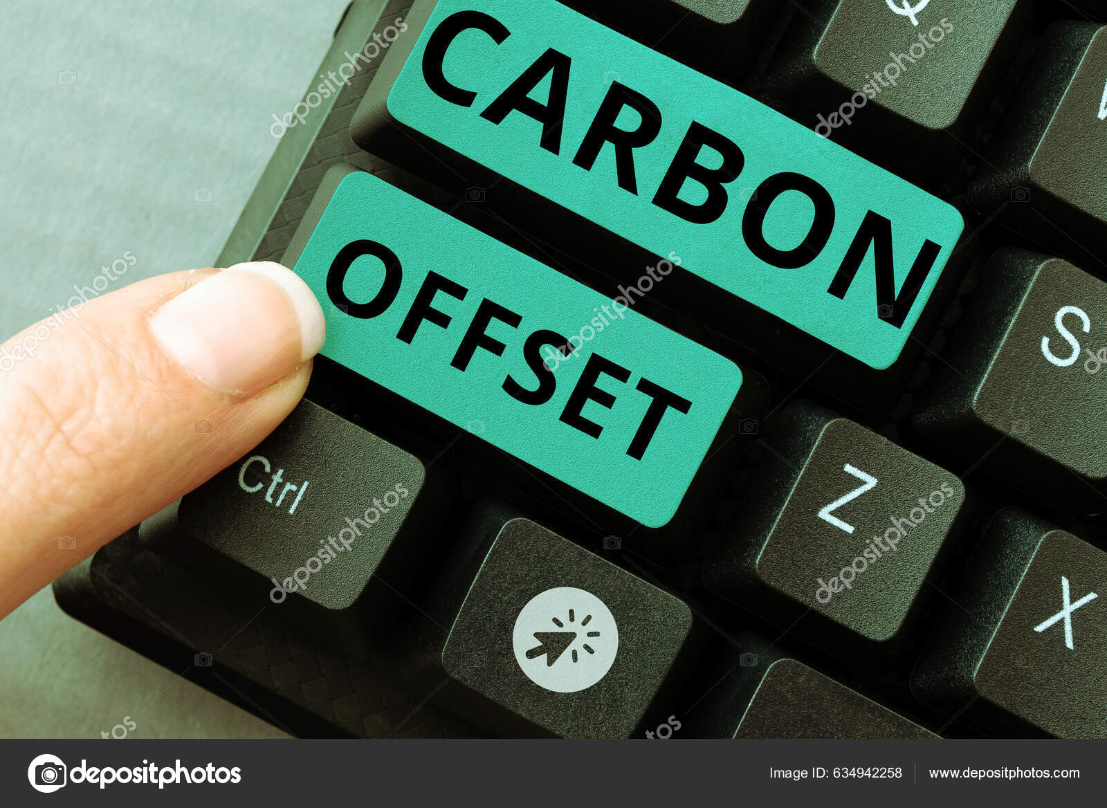Sign Displaying Carbon Offset Business Overview Reduction Emissions ...