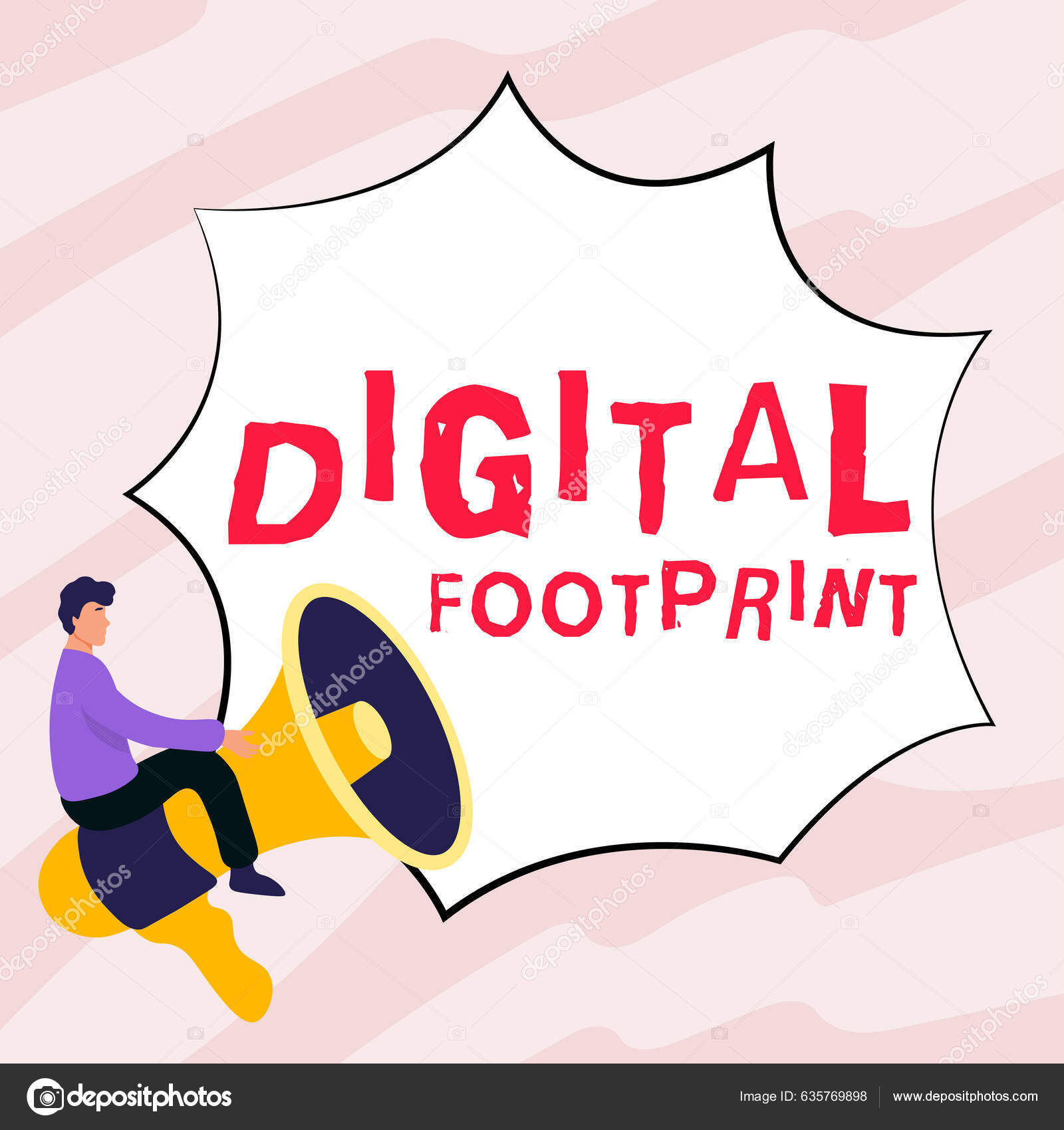 Hand Writing Sign Digital Footprint Word Written Uses Digital ...