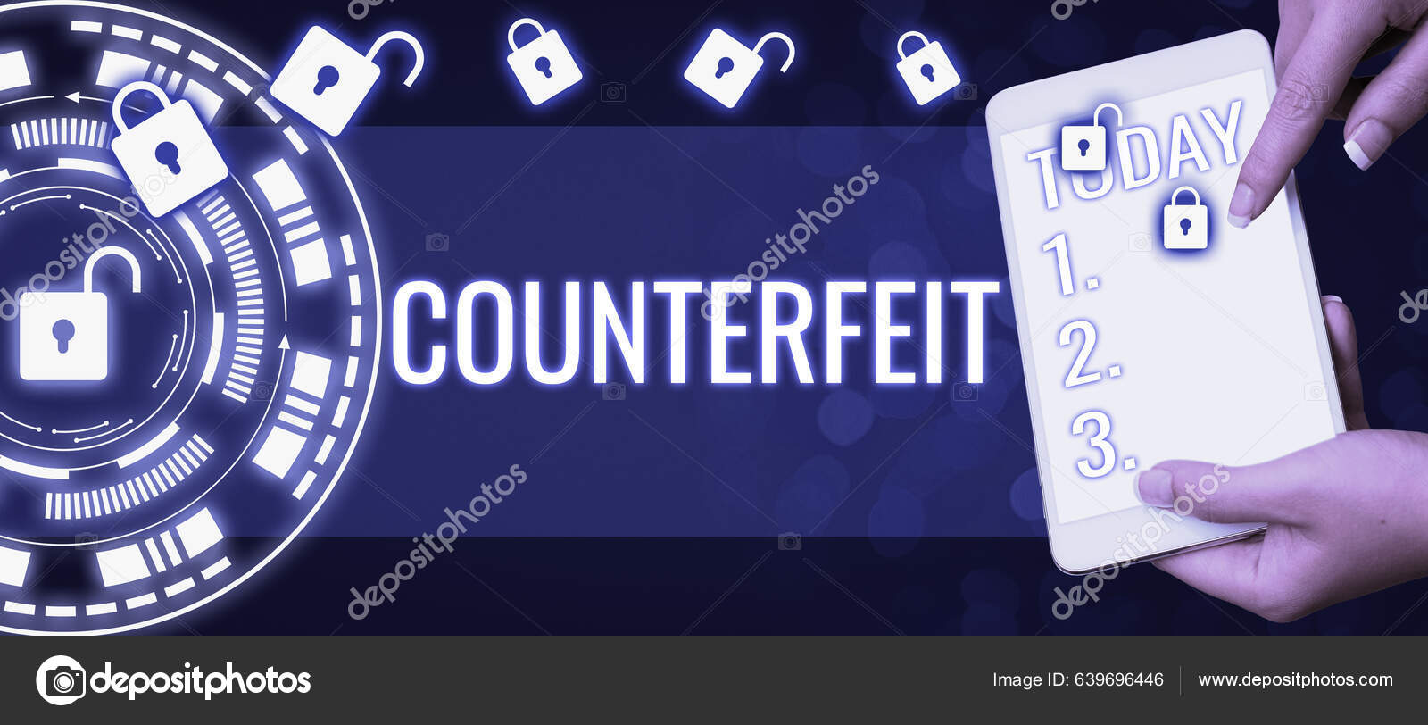 Sign Displaying Counterfeit Word Written Made Imitation Something Else ...