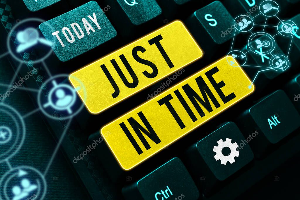 Texto de escritura Justo a tiempo, Palabra escrita al llegar ...