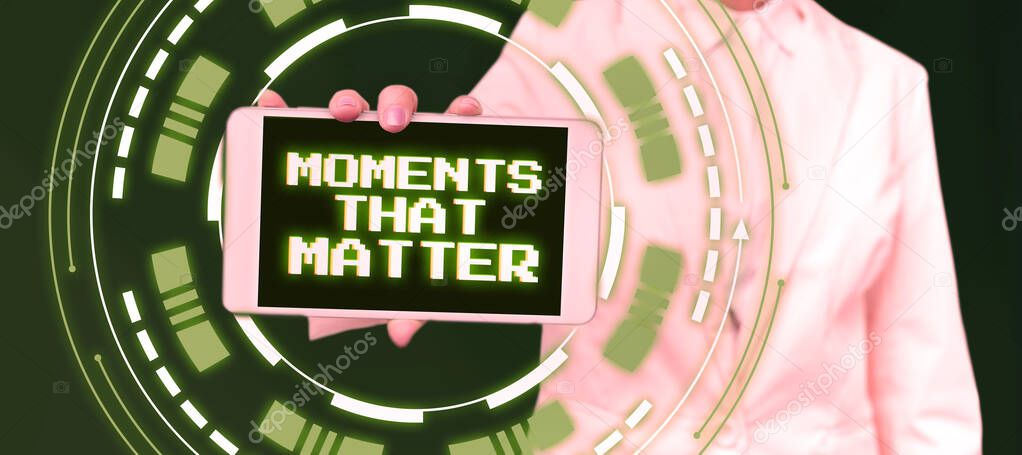 Señal que muestra momentos que importan, Concepto que significa ...