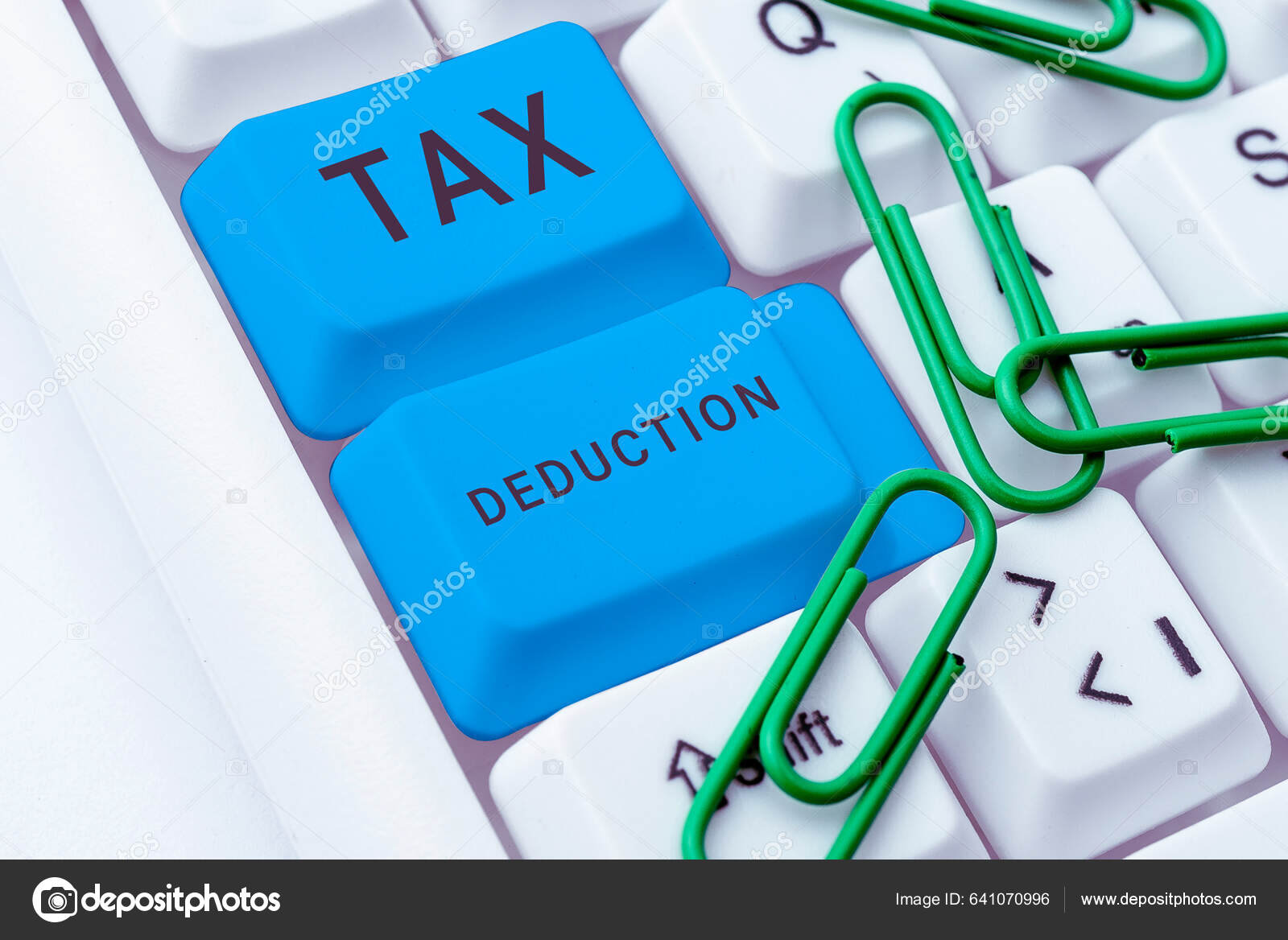 Conceptual Caption Tax Deduction Word Written Amount Subtracted Income ...