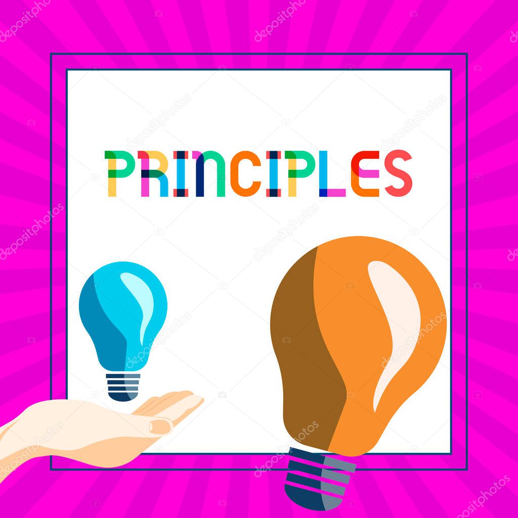 Visualización conceptual Principios, Palabra Escrito sobre la verdad ...